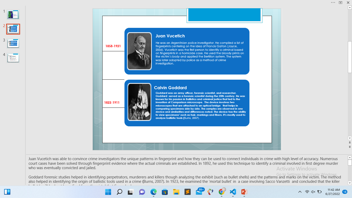 ASSIGNMENT : Forensic Science Timeline - Writ Task